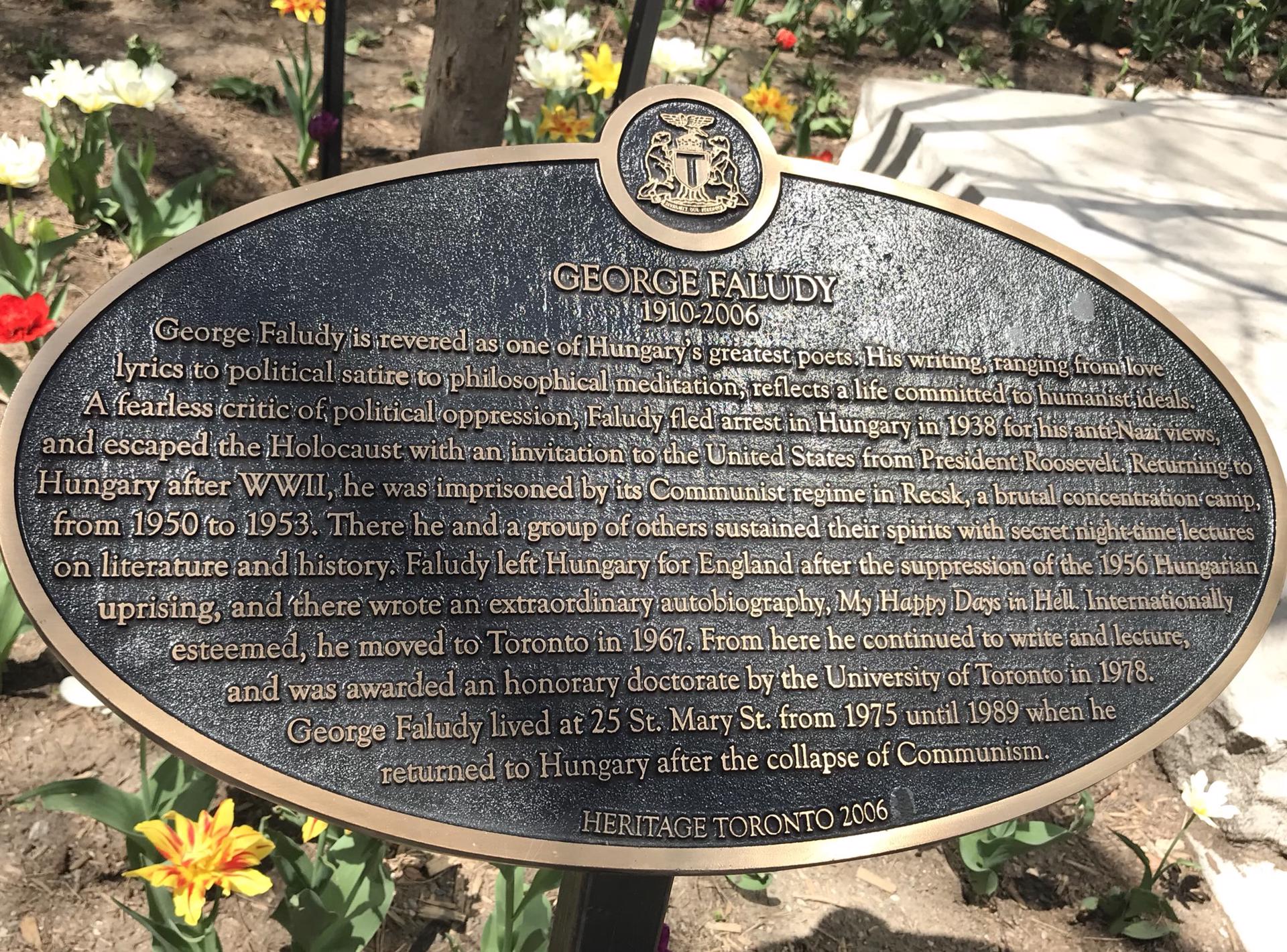 George Faludy Place, Toronto, ON - Hungarian heritage in Canada